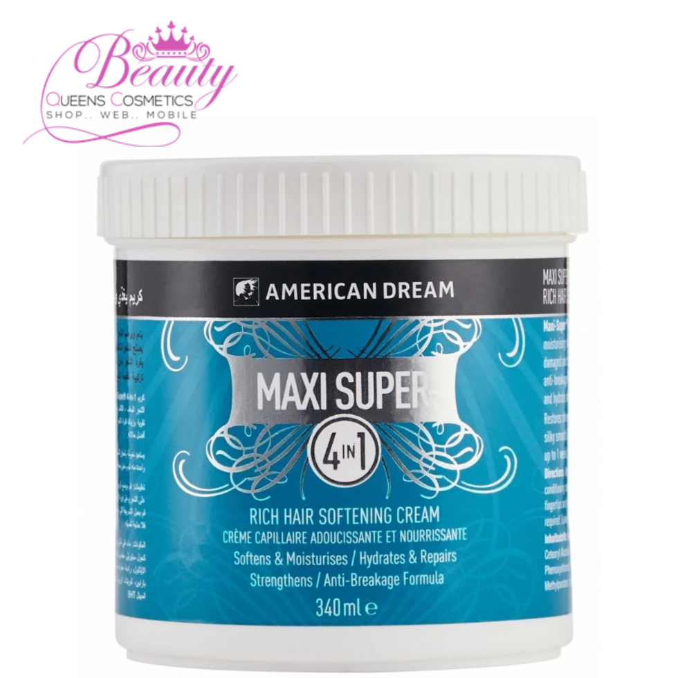 American Dream Maxi Super 4 in 1 Rich Hair Softening Cream 340ml- Hydr ...