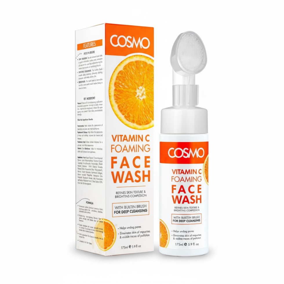 Cosmo Vitamin C Foaming Face Wash 175ml- Brightening Cleanser with Dee ...