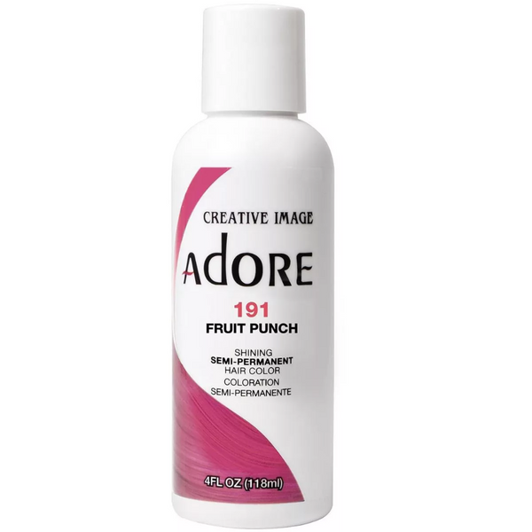 Adore Semi-Permanent Hair Color 191 Fruit Punch 118ml | Bold Red Pink ...